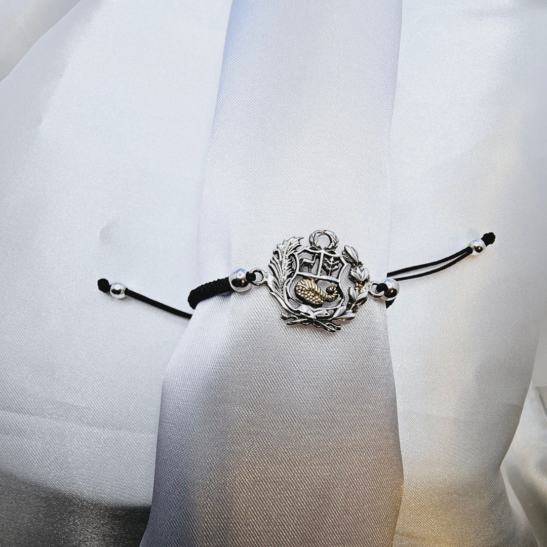 Silver.950 Bracelet, Peruvian Shield, Peru Corazon, Peruvian Symbol ...