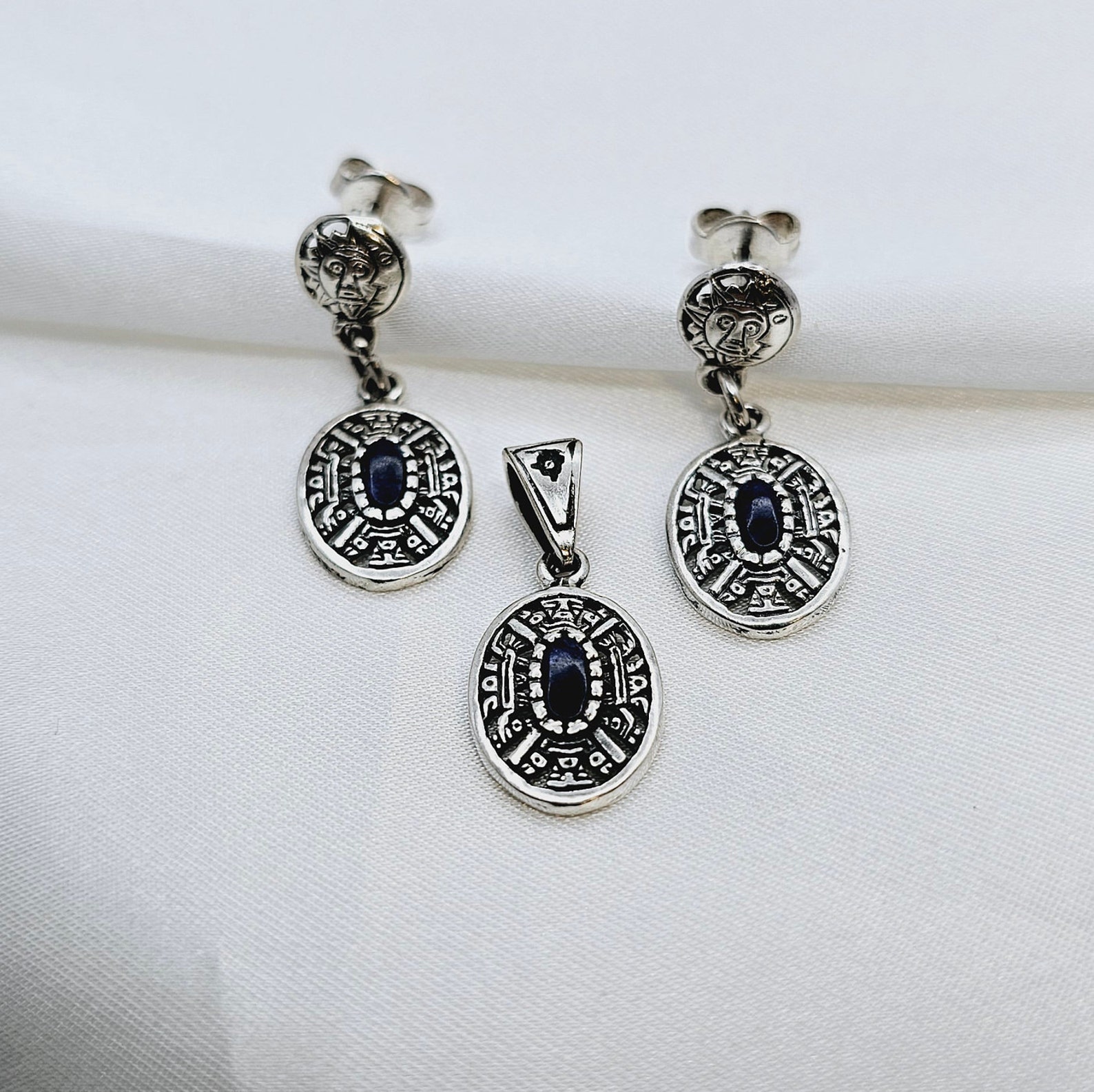 Handcrafted Sterling Silver Inca Jewelry Set: Peruvian Cultural Gift - Etsy