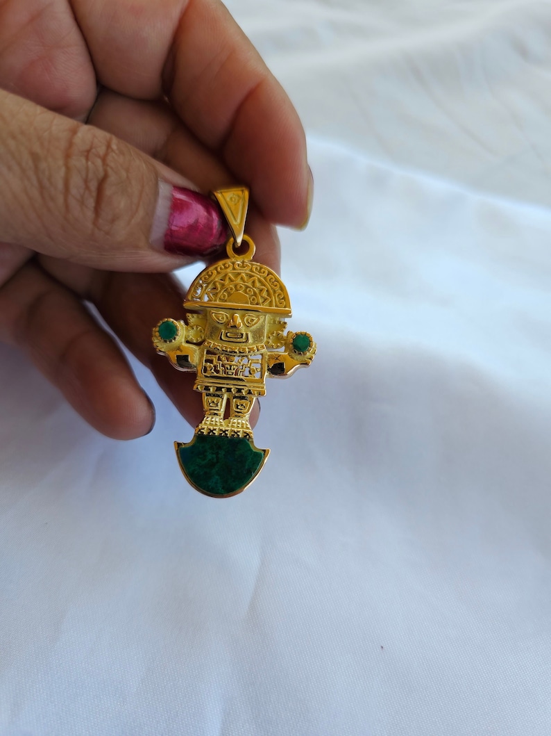 18k Solid Gold Tumi Pendant: Peruvian Inca Knife Charm - Etsy