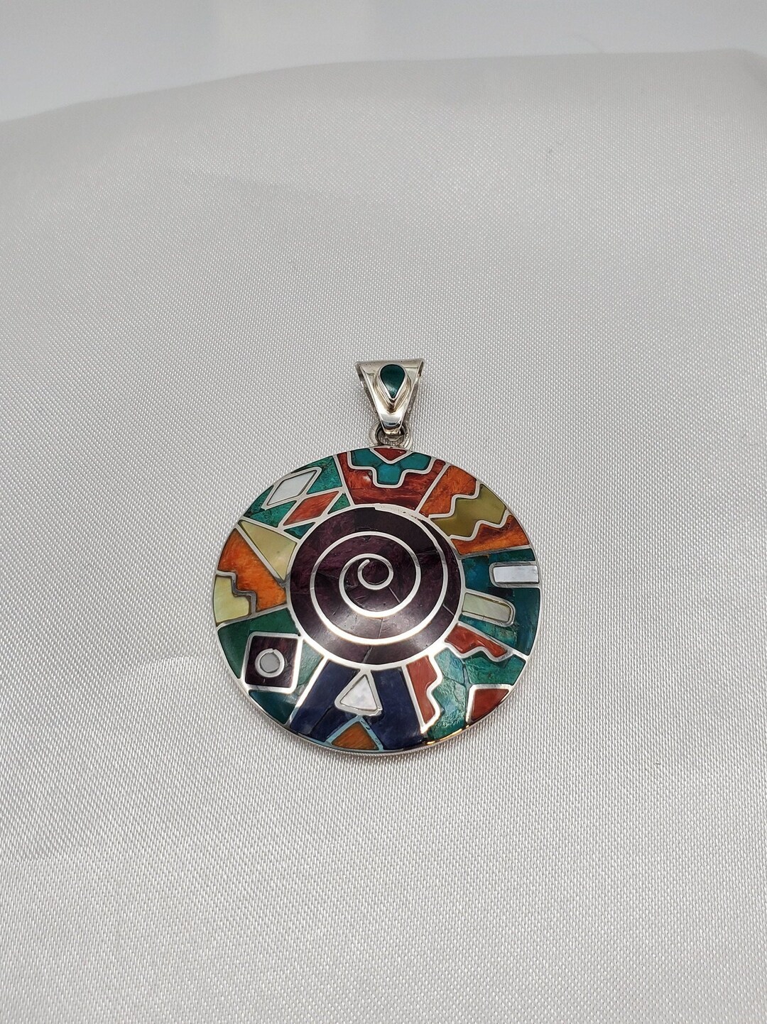 Silver.950 Inca Calendar Cuzqueño Pendant, Handcrafted, Peruvian ...