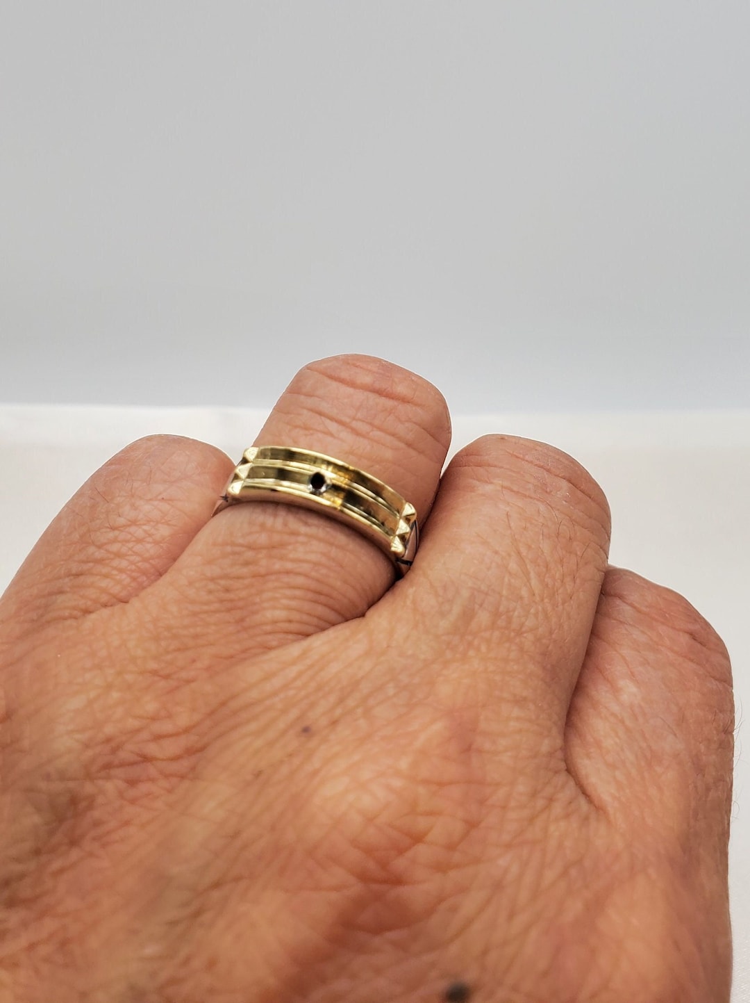 Atlante Ring Silver.950 & 18k,handcrafted Antlante, Peruvian Gifts, 5mm ...