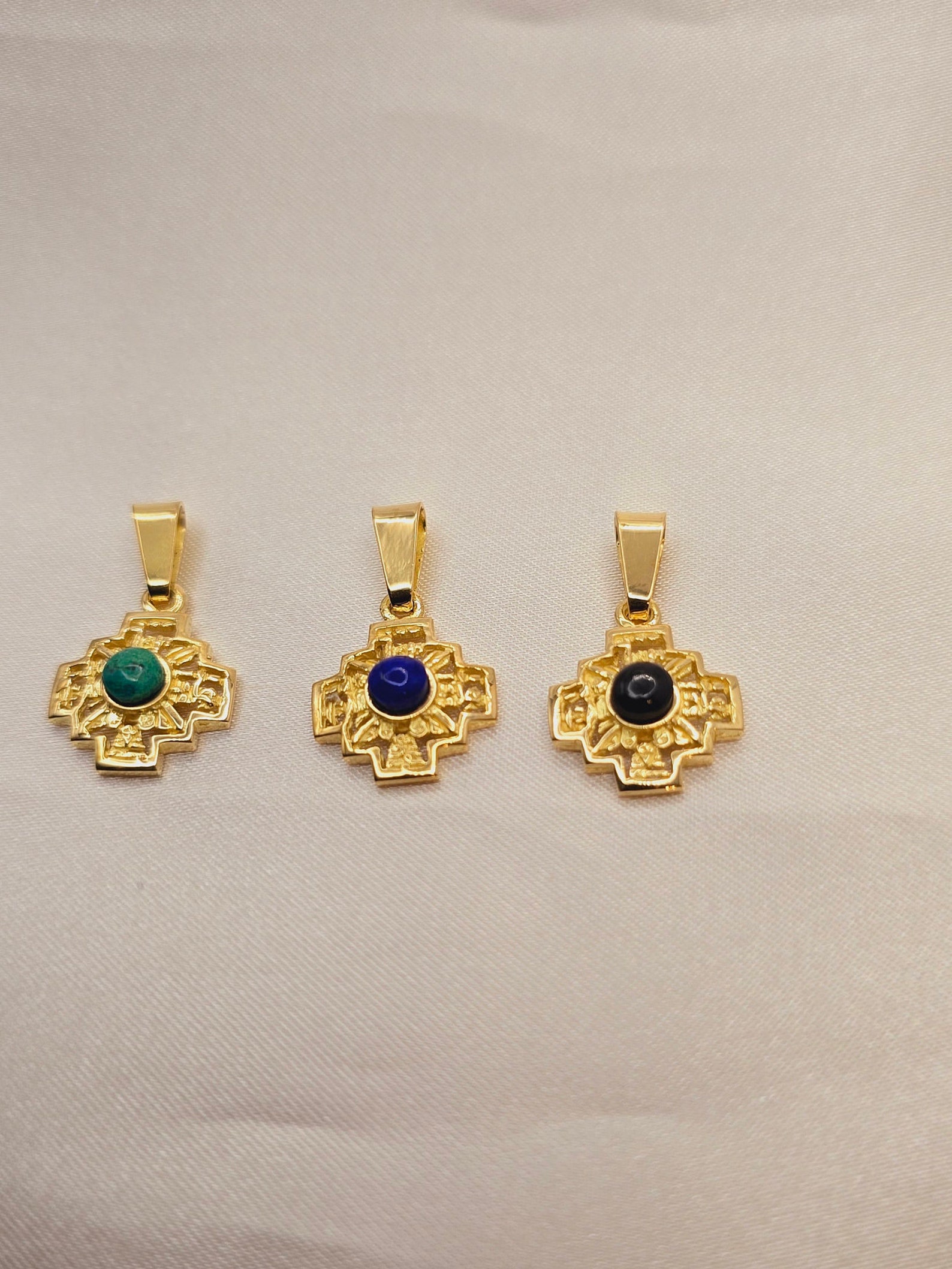 Inca Cross Pendants 18k Solid Gold, Chakana Cross 18k, Andean Cross 18k ...