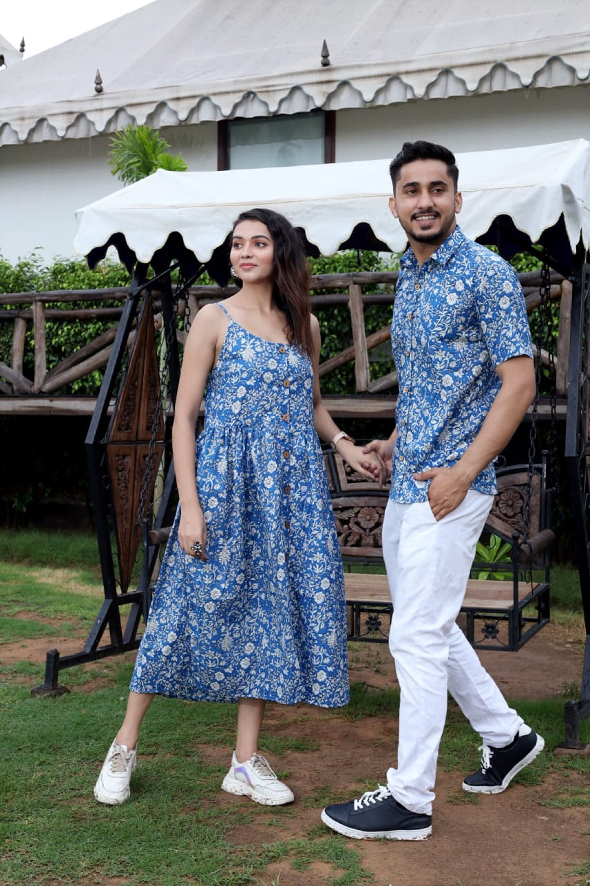 Blue Couples Two Piece Set Bgru Print Outfit Couples Suit - Etsy