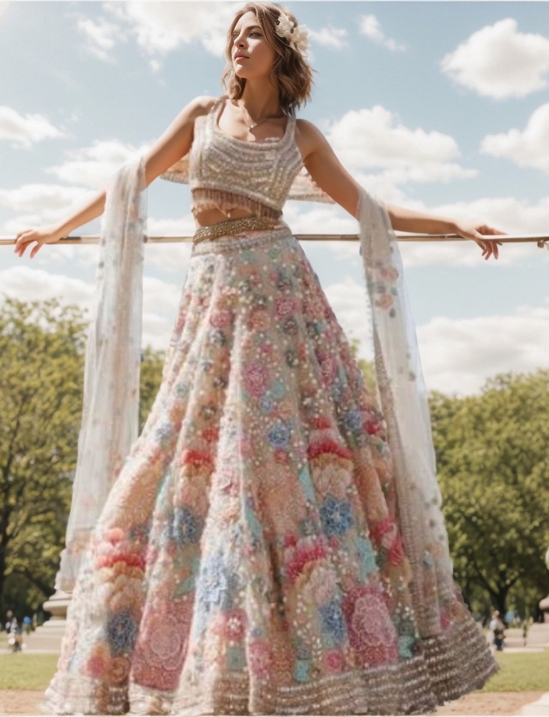 Premium Embroidery With Sequence Lehenga Choli With Dupatta, Bridal ...