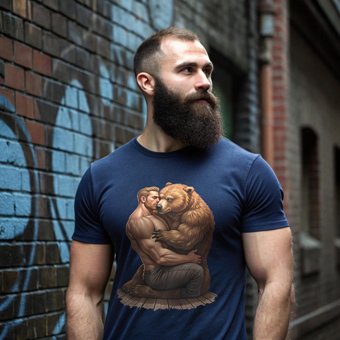 Bear Hug T-shirt, Gay Bear Muscle Man Tee, Body Positivity Shirt, LGBTQ ...