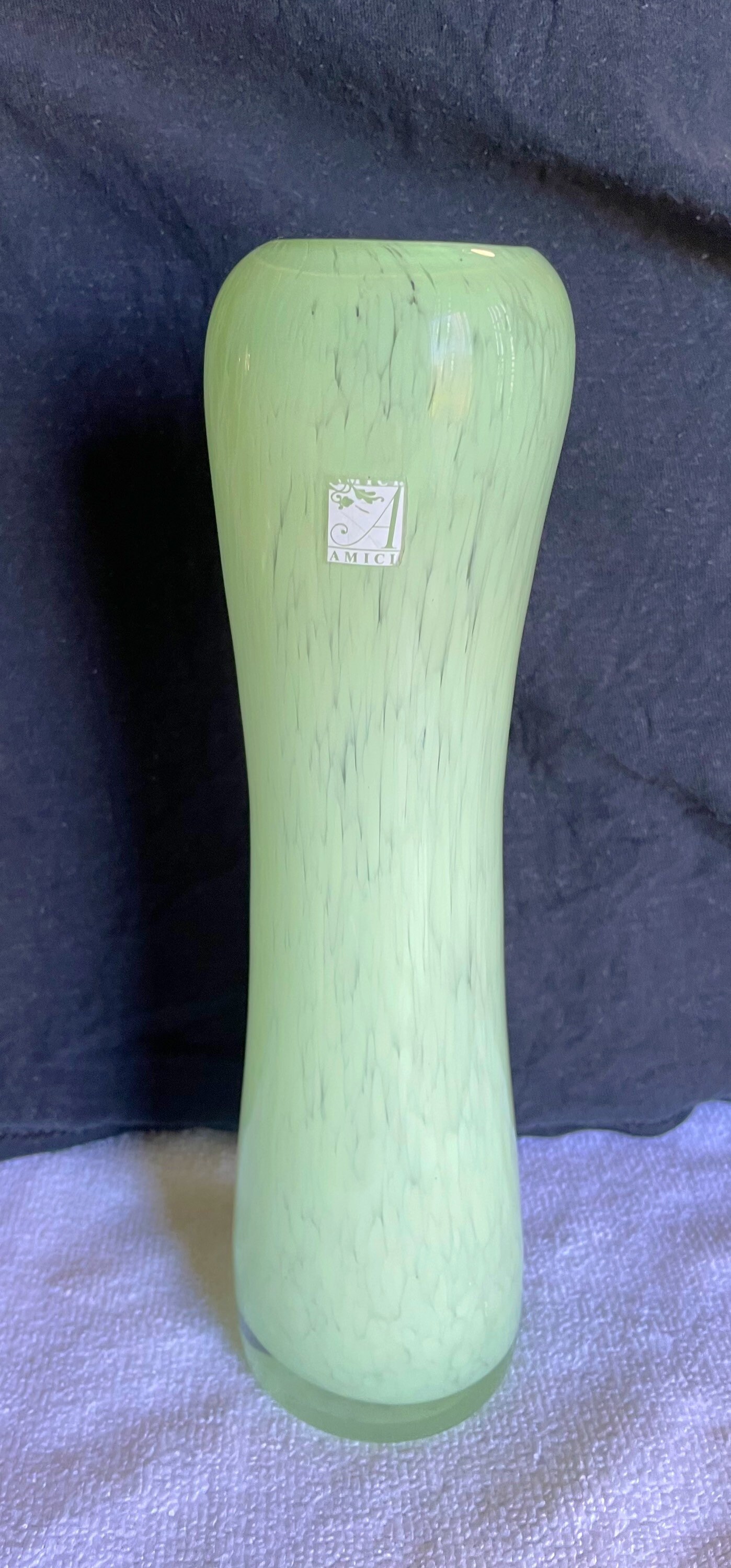 Vintage Amici Italian Glass Hand Blown Lime Green Vase - Etsy