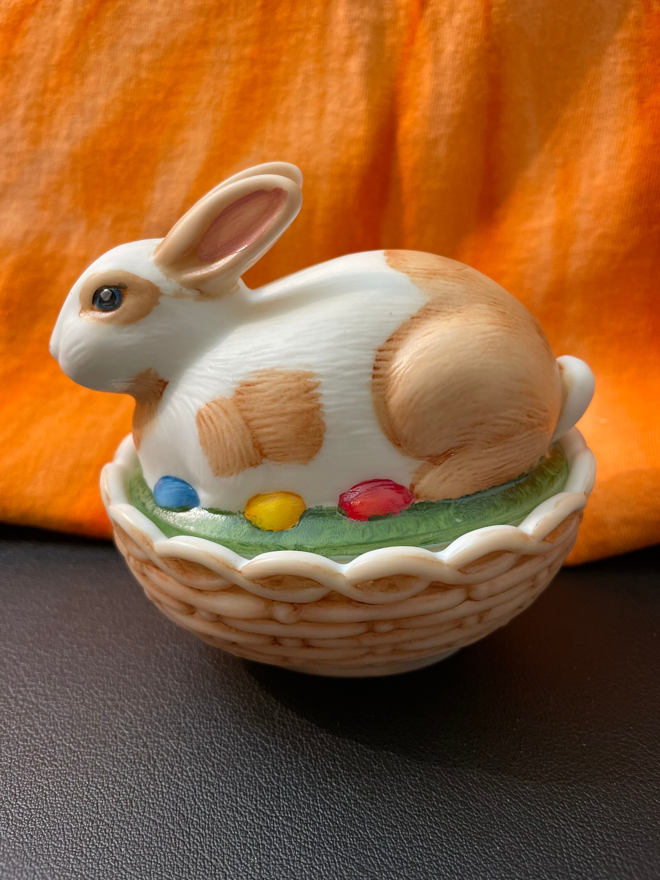 Covered Glass Easter Bunny Rabbit on Basket - Etsy