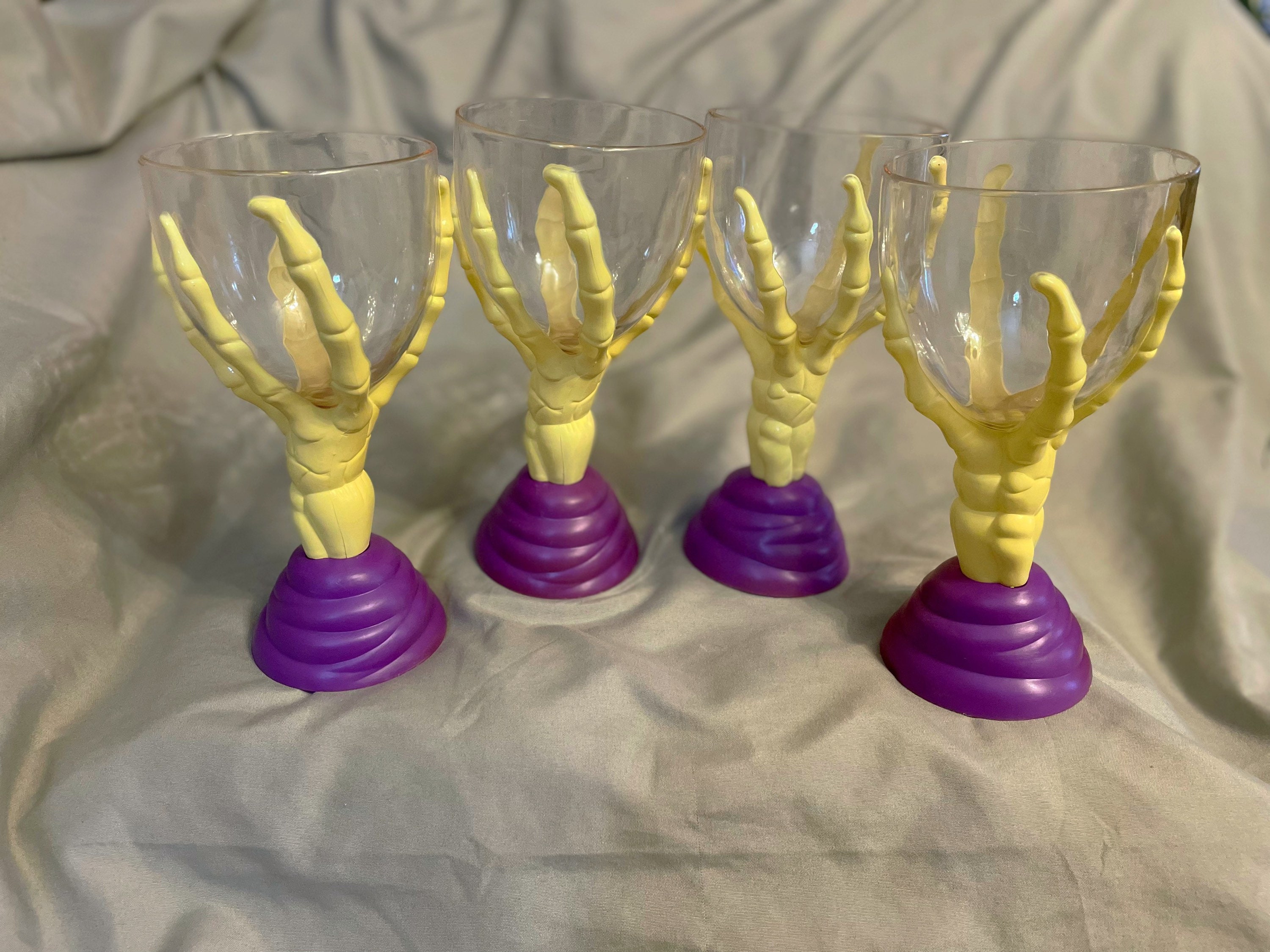 Halloween Vintage Plastic Skeleton Hand Goblet Cups - Etsy