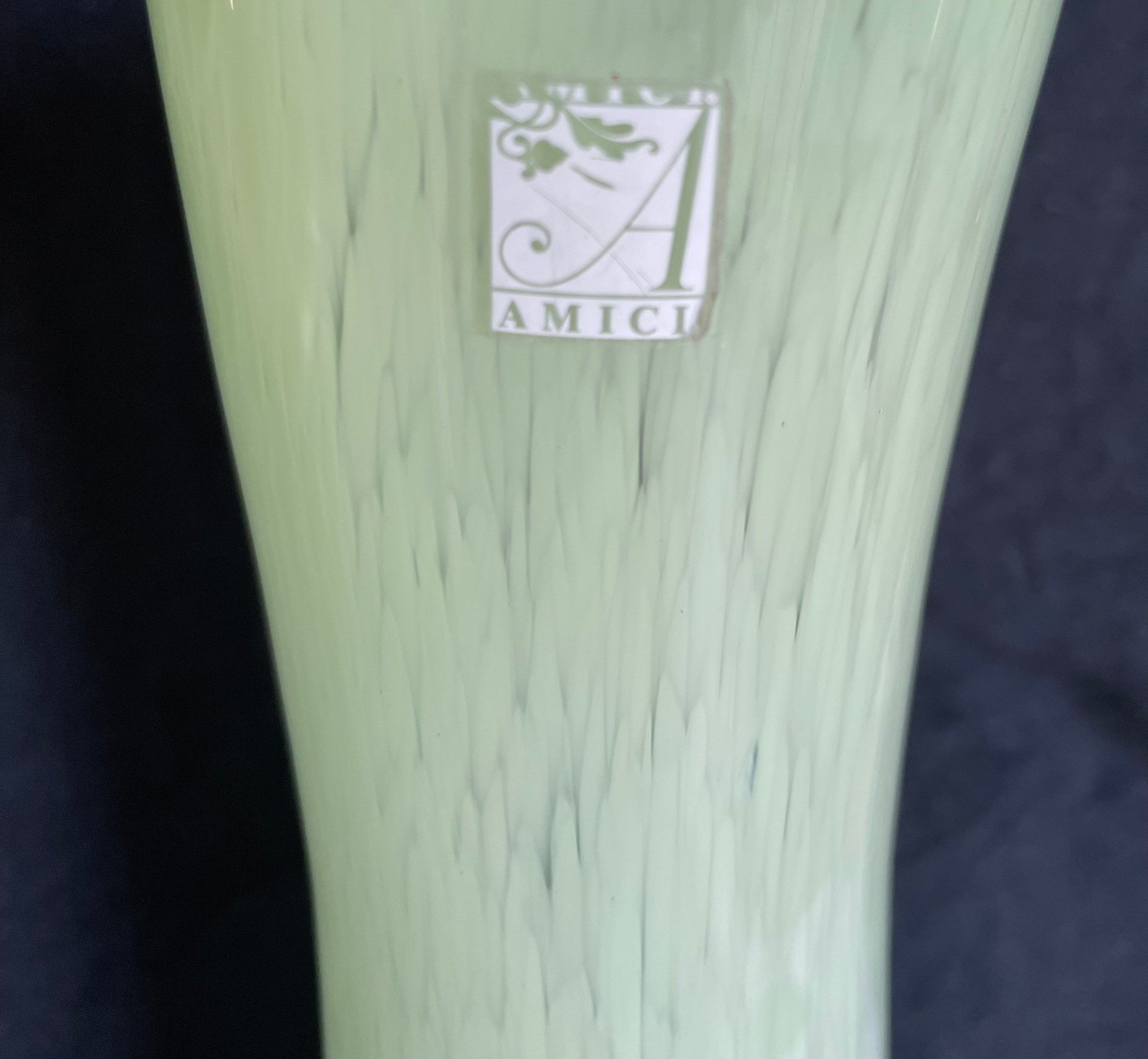 Vintage Amici Italian Glass Hand Blown Lime Green Vase - Etsy