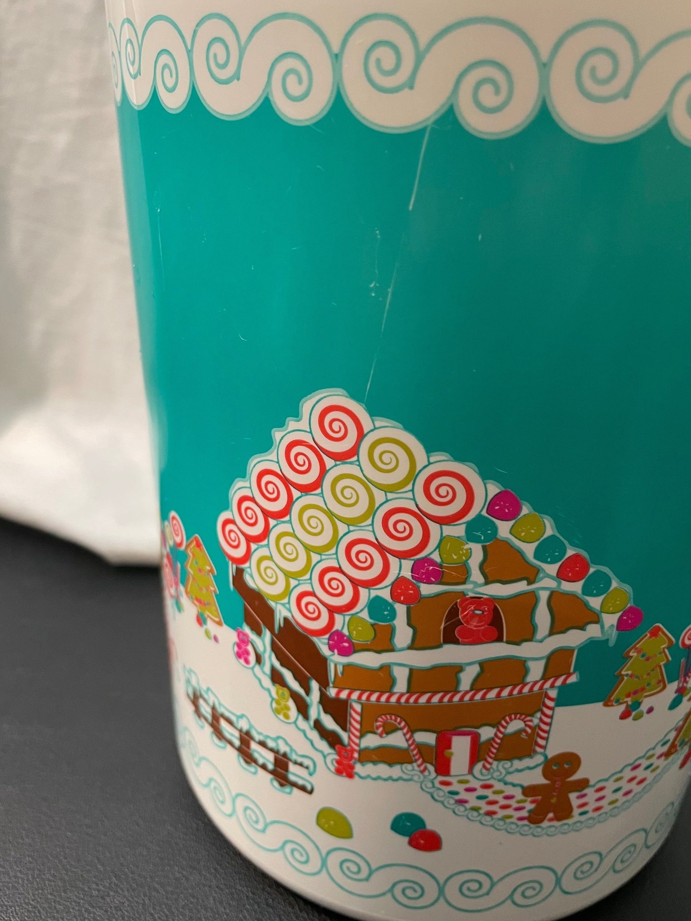 Vintage Tupperware Gingerbread House Canister W/o Lid and Matching Cups ...