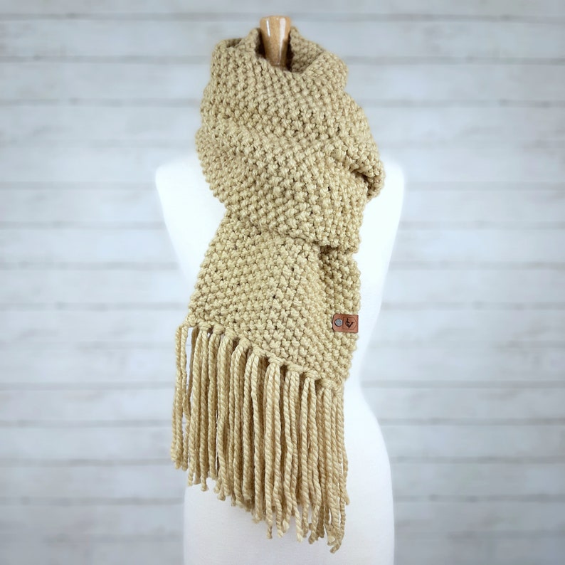 Chunky Hand Knit Wool Blend Winter Scarf - Unisex, Extra Long ...