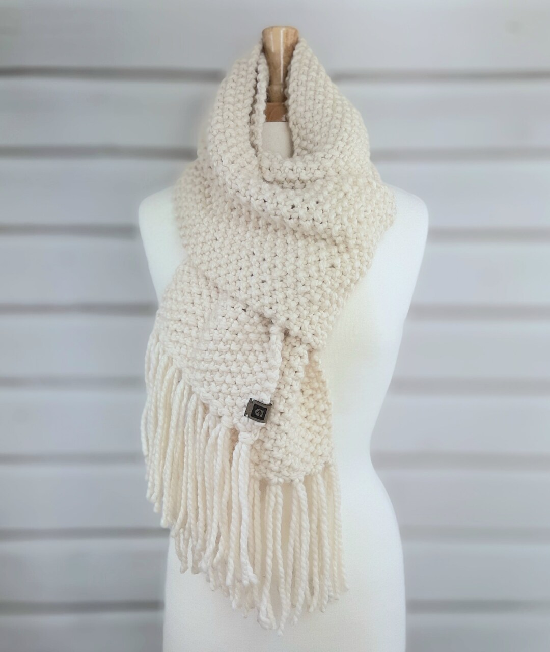 Chunky Hand Knit Wool Blend Winter Scarf - Unisex, Extra Long ...