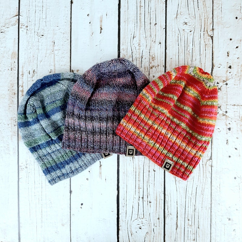 Striped Knit Hat - Etsy