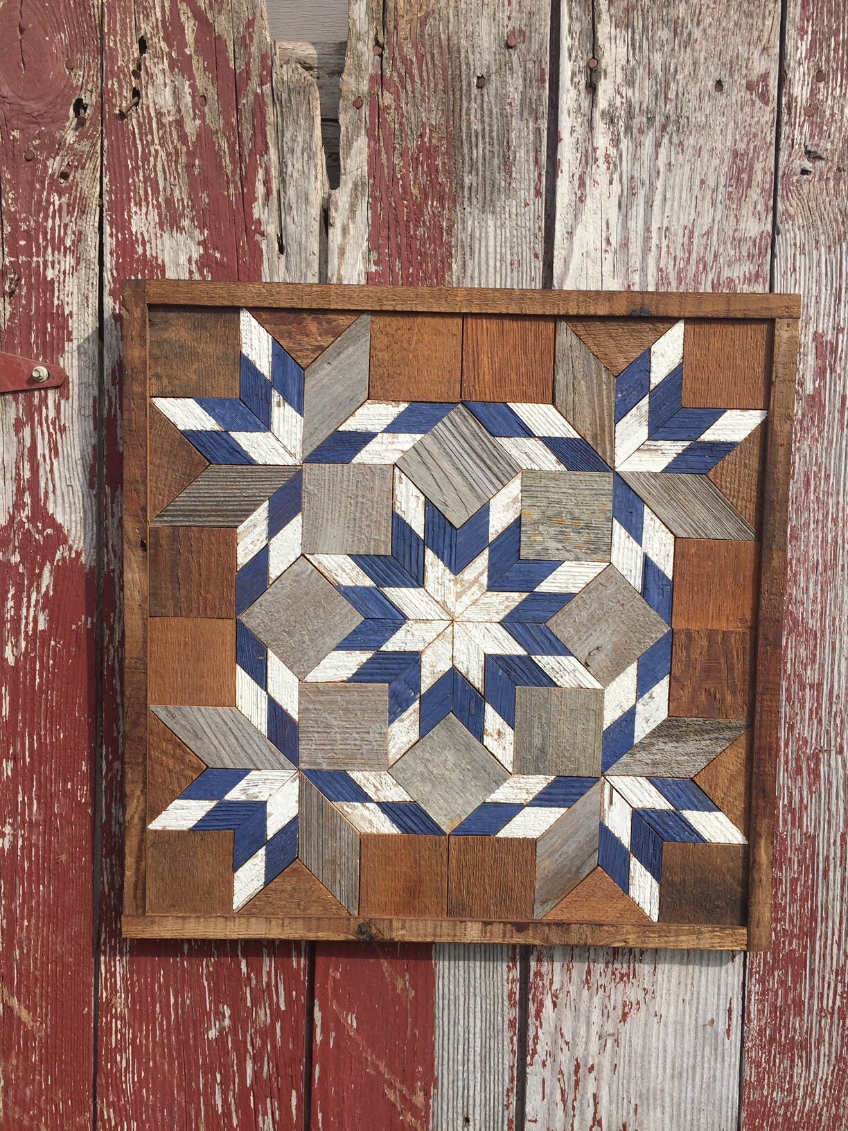 LS17 Amish Barn Quilt Wood Plaque Large Square ls17-amish-barn-quilt-wood-plaque-large-square