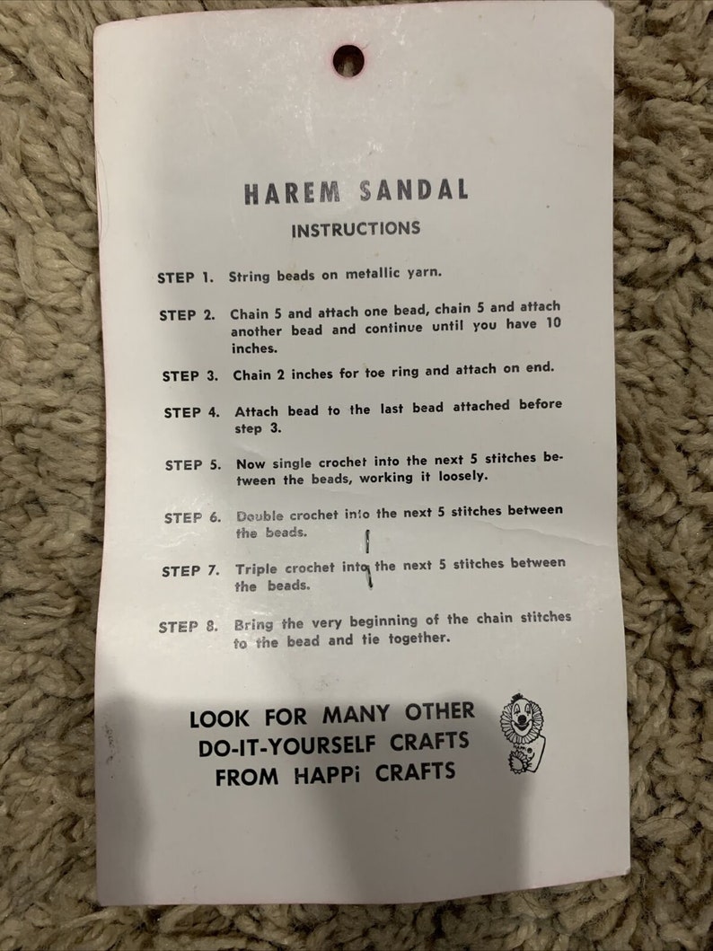 Harem Sandals Craft Kit. New. Vintage Stock. - Etsy