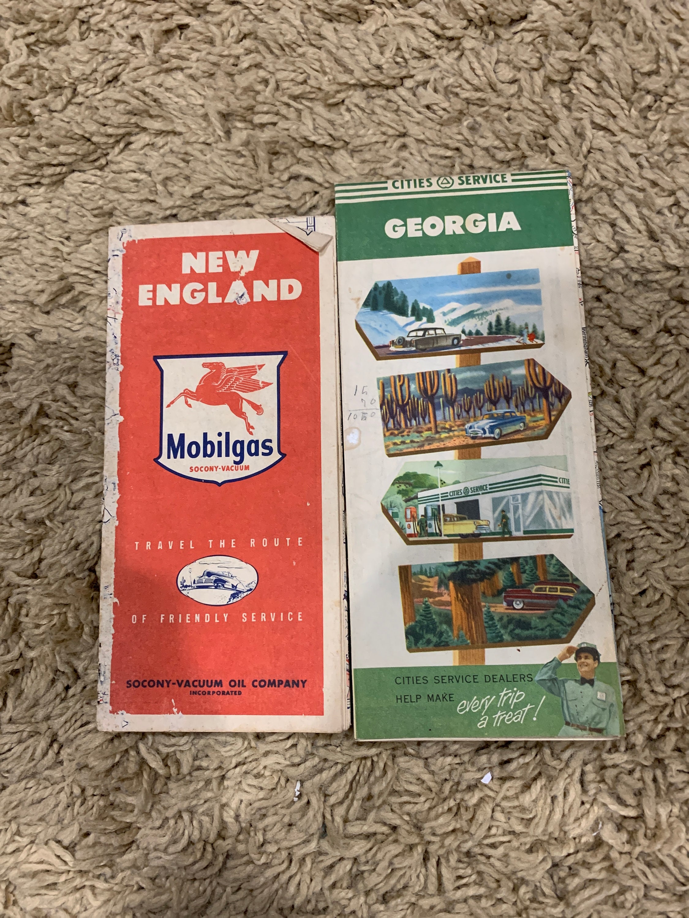Set of 12 Road Maps From 1950s - Etsy