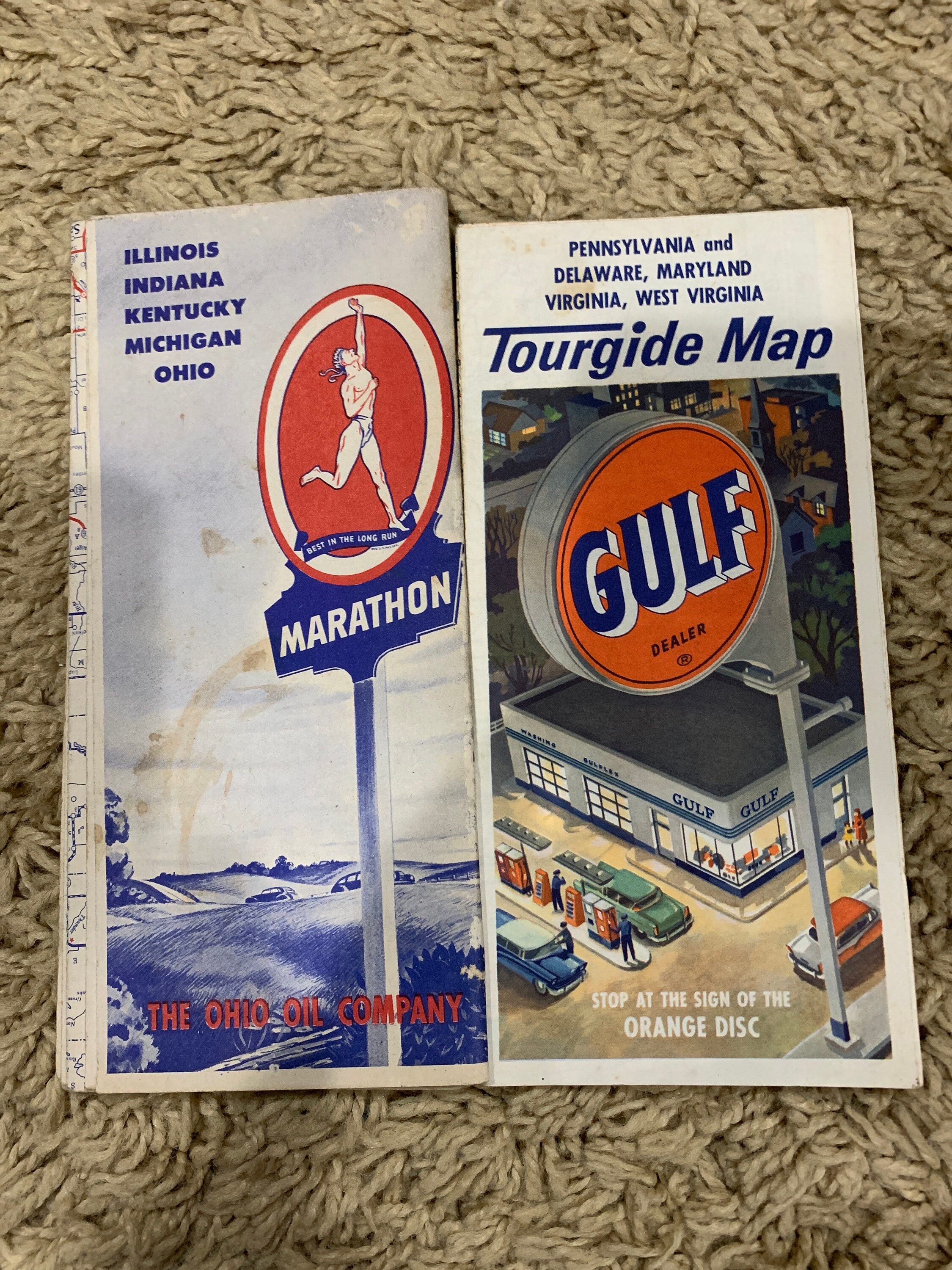 Set of 12 Road Maps From 1950s - Etsy