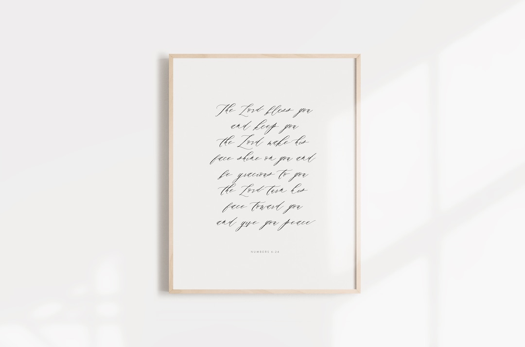 Numbers 6:24-26 Calligraphy Print - Bible Verse Wall Art (digital ...