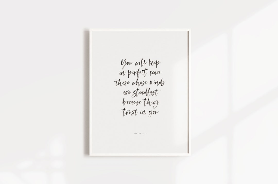 Isaiah 26:3 Bible Verse Wall Decor - Scripture Wall Art - 5x7, 8x10 ...
