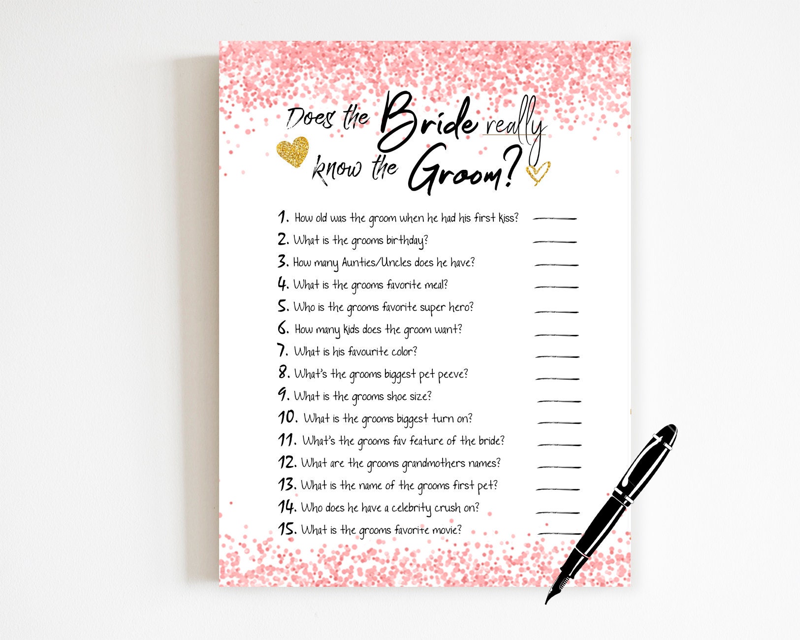 Does the Bride Really Know the Groom - Bachelorette Party Games - Hens ...