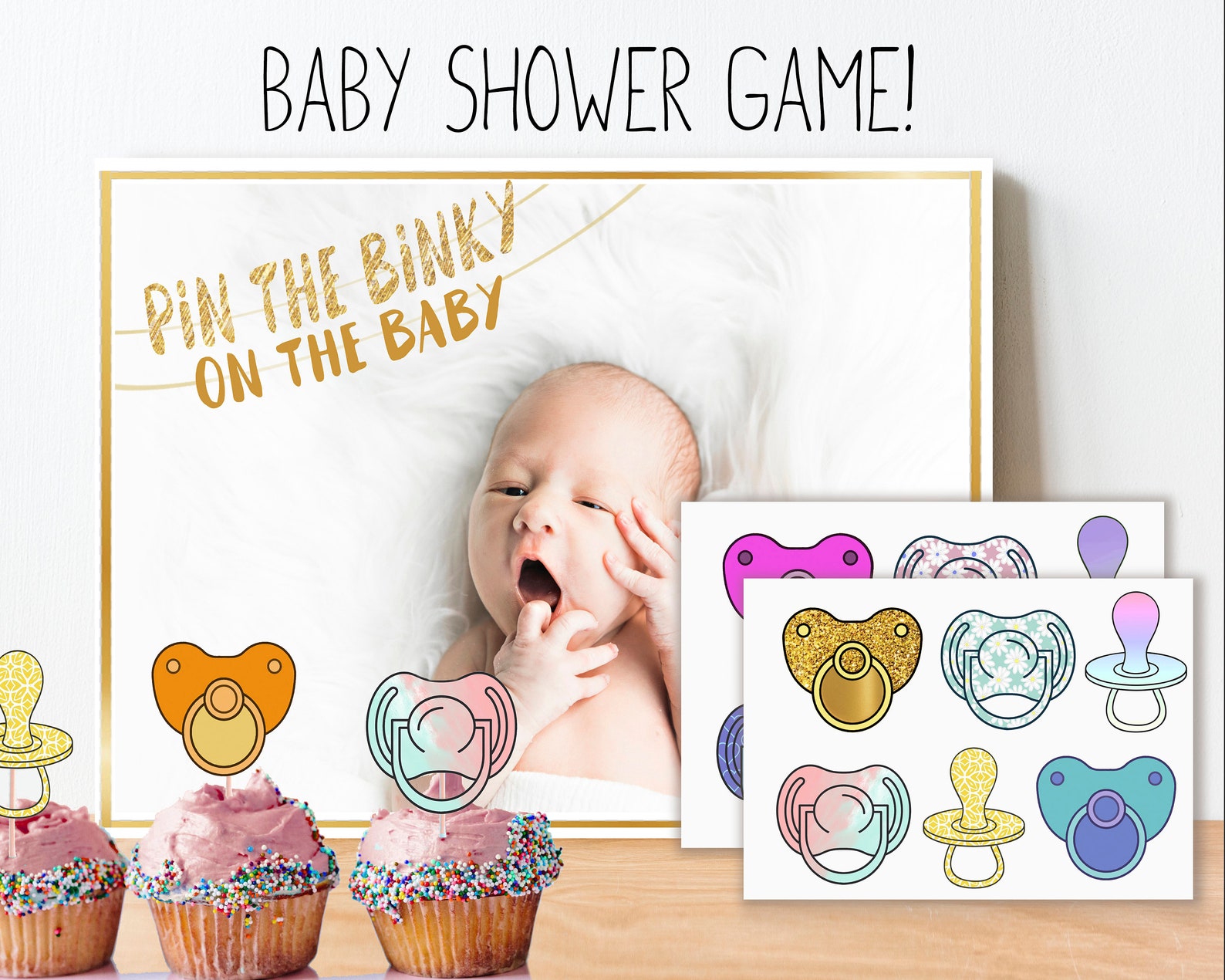 Baby Shower Game Pin the Dummy Baby Shower Pin the Game Pin | Etsy