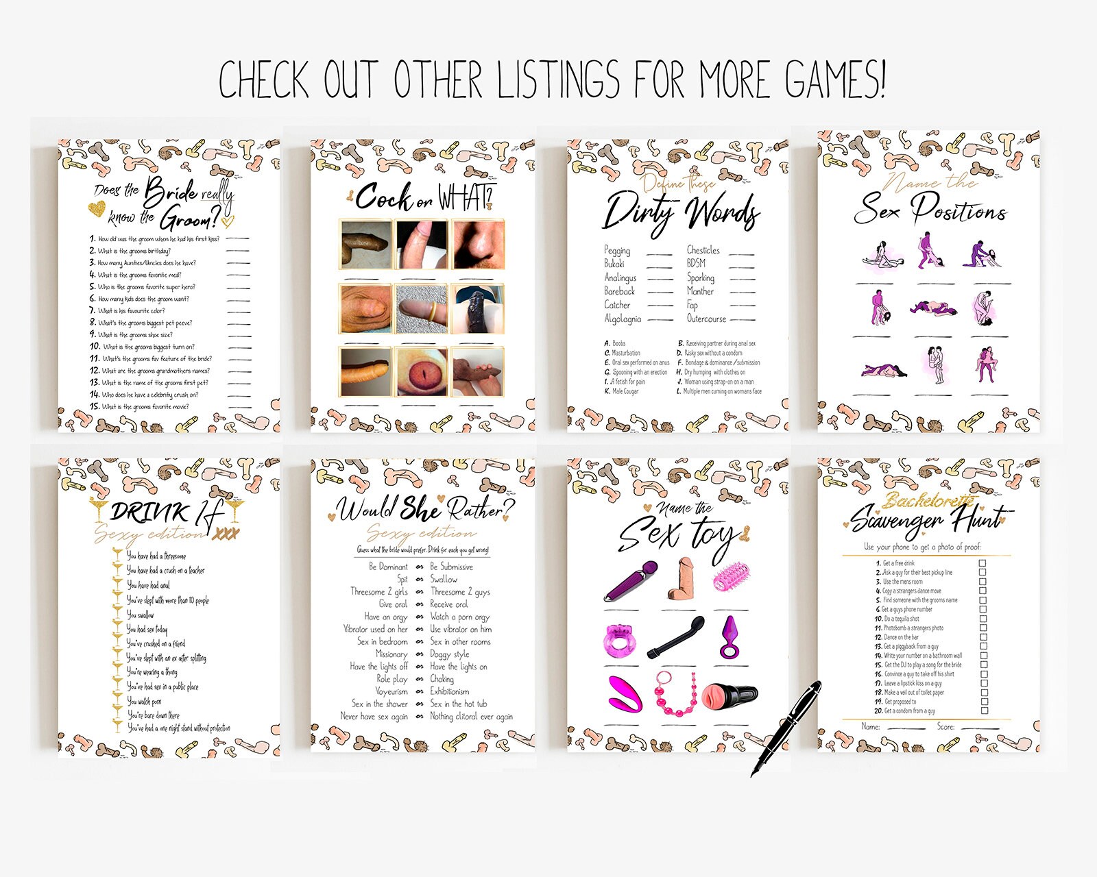 Where's Willy bachelorette party game hens party game | Etsy