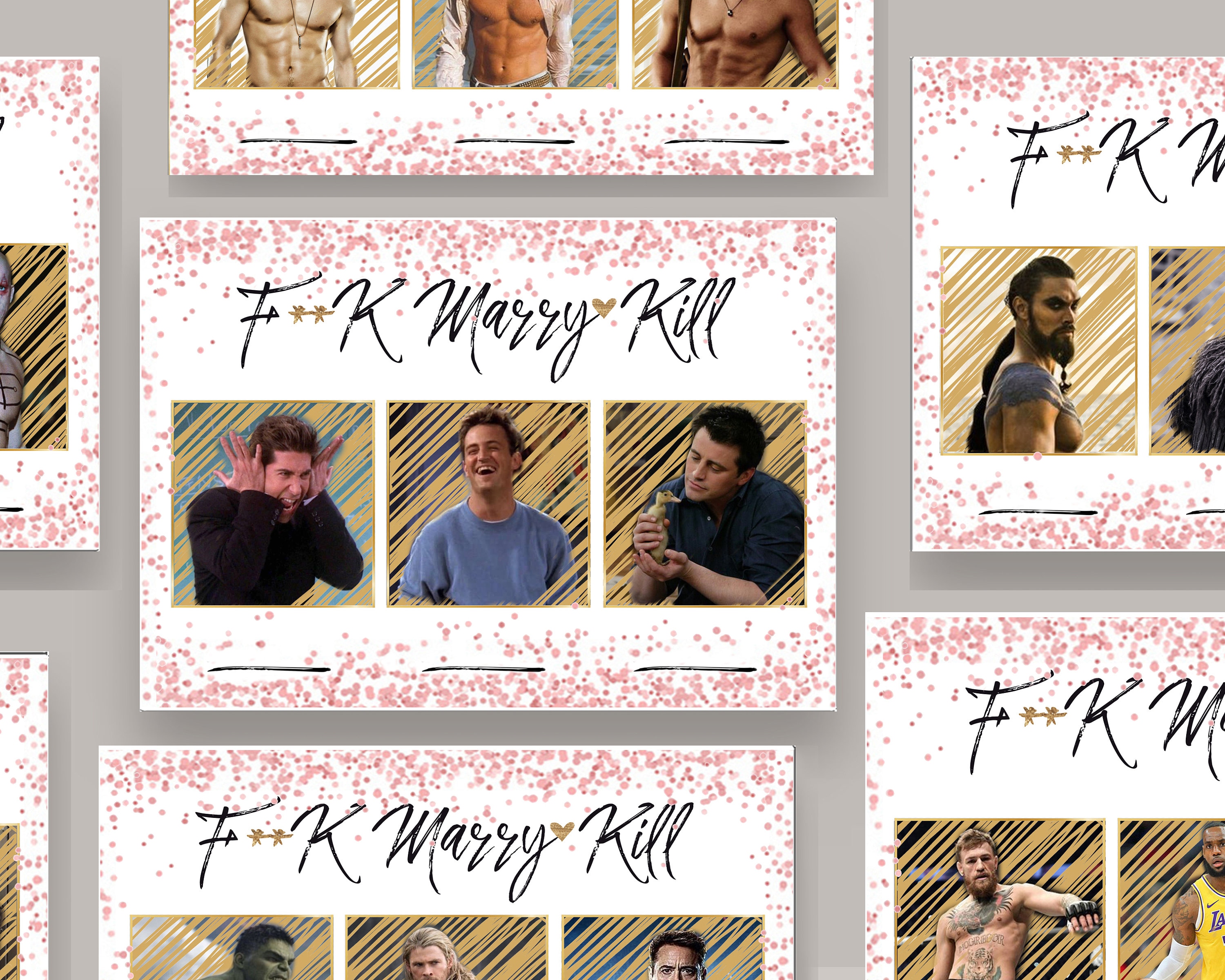 F**k Marry Kill, Bachelorette Party Game, Hens Party Game, Bachelorette ...