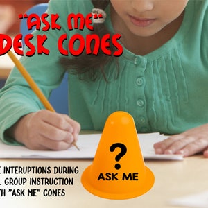 Small Group "ask Me" Desk Cones, Hall Pass, Classroom Management ...