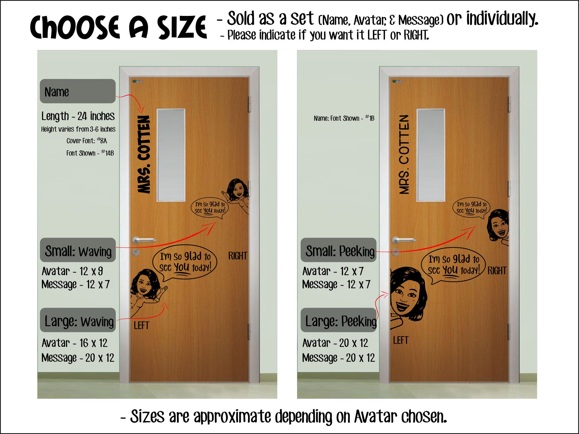 Custom Removable Door NAME Decal for Classroom or Office | Etsy