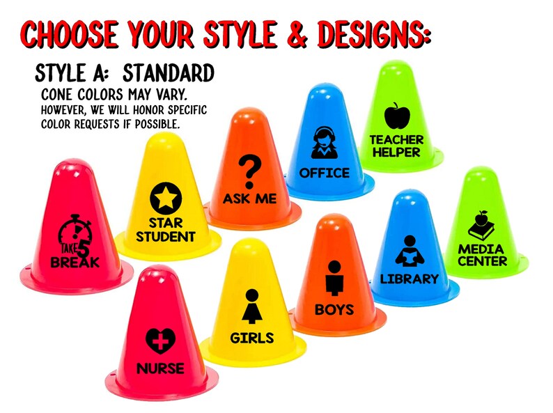 Take 5 Break Desk Cones Restroom Pass Classroom Management - Etsy