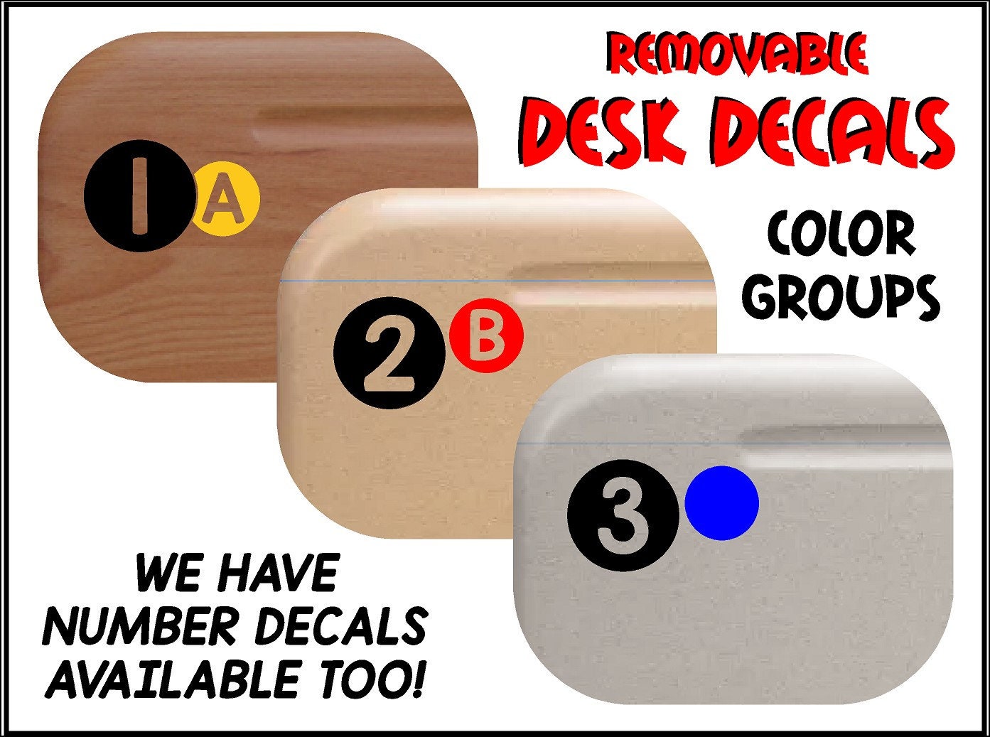 Colored Small Group Decals Removable for Classroom - Etsy