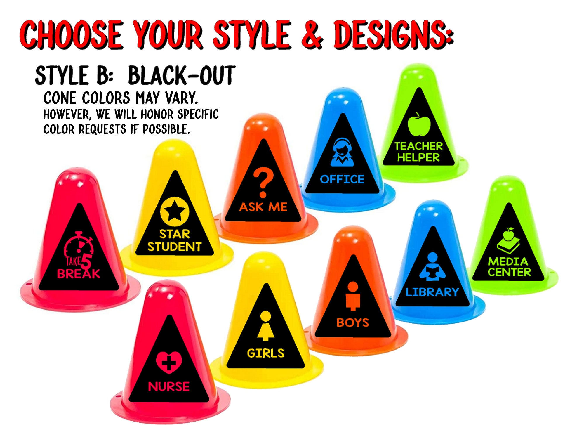 Restroom Pass Desk Cone Classroom Management Teacher - Etsy