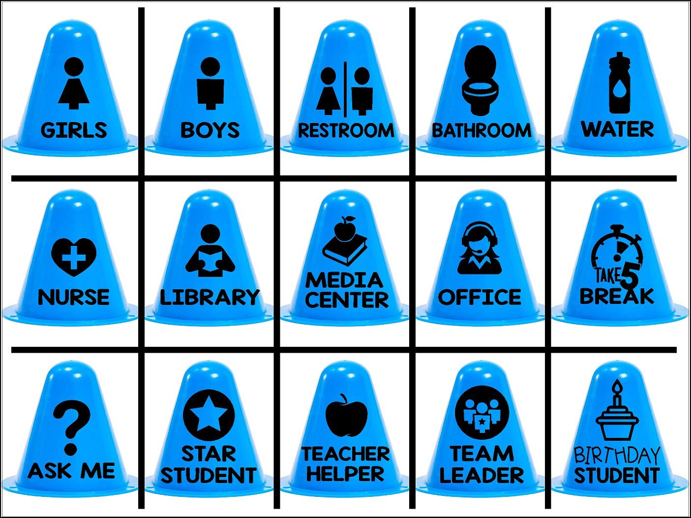 Restroom Pass Desk Cone Classroom Management Teacher - Etsy