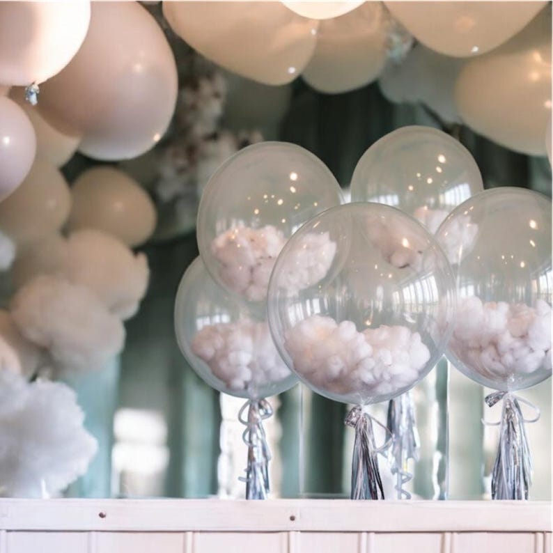 Glass/clear Cloud Balloons: Stuffed Latex Bobo Balloons - Etsy New Zealand