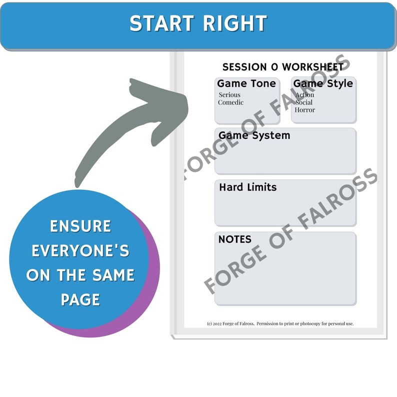 RPG Session 0 Worksheet in US Letter and A4 Sizes Digital Download - Etsy