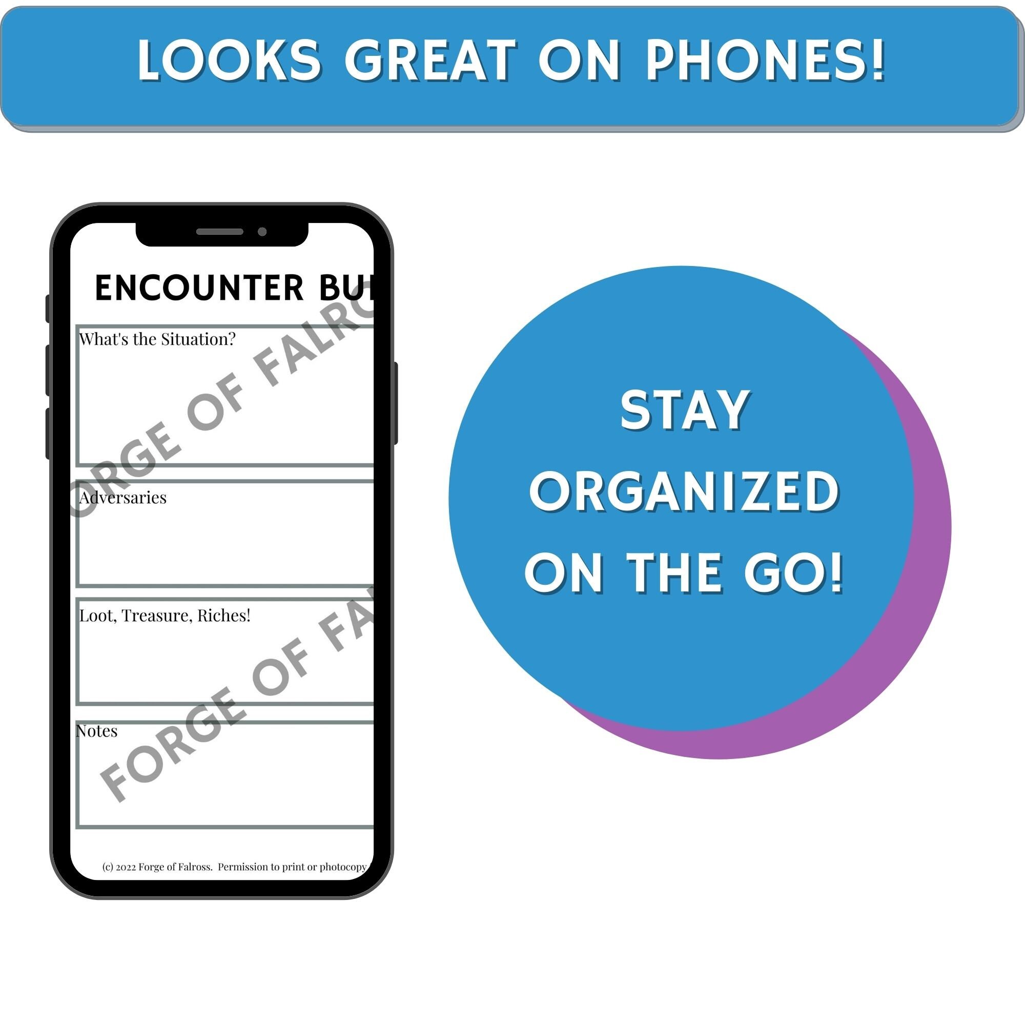 RPG Encounter Builder Worksheet in US Letter and A4 (Download Now) - Etsy