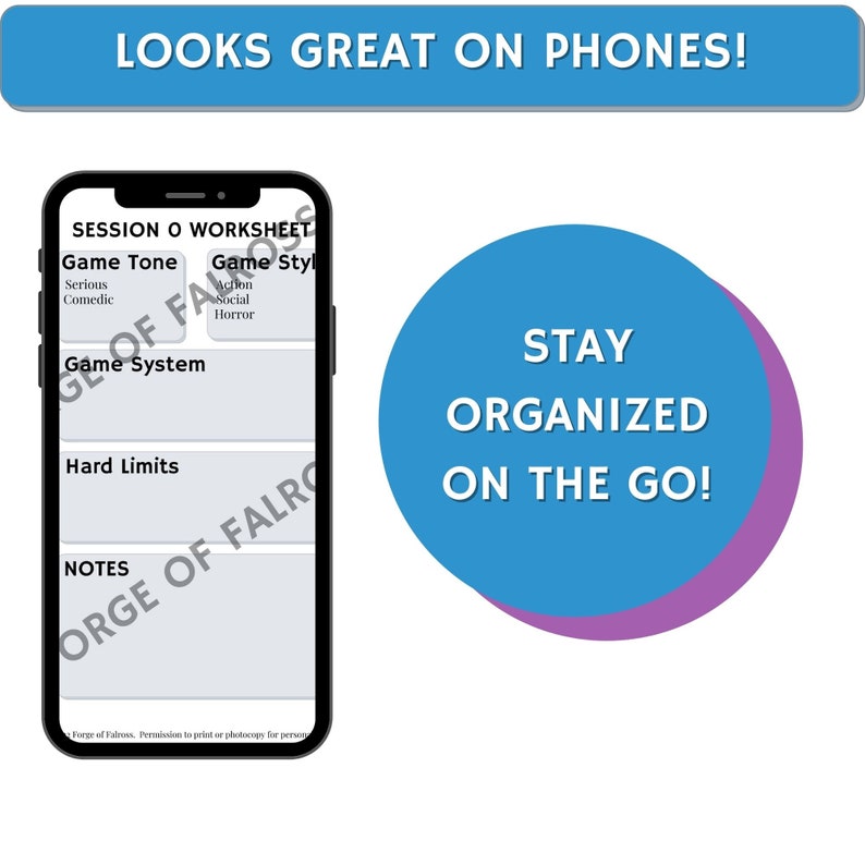 RPG Session 0 Worksheet in US Letter and A4 Sizes Digital Download - Etsy