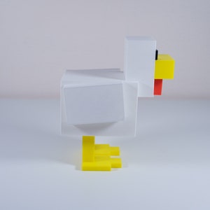 Minecraft Chicken Figure || Snap-together Pieces || - Etsy