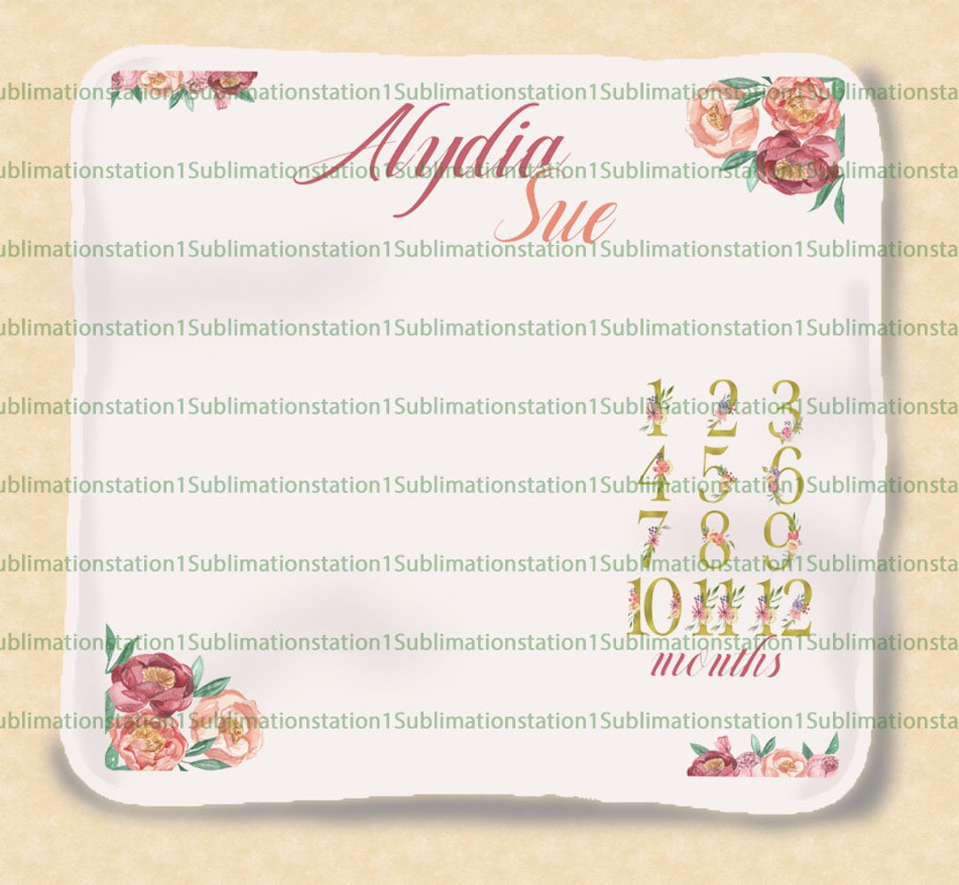 Boho Milestone Blanket Digital Design | PNG | Large File | Boho Floral ...