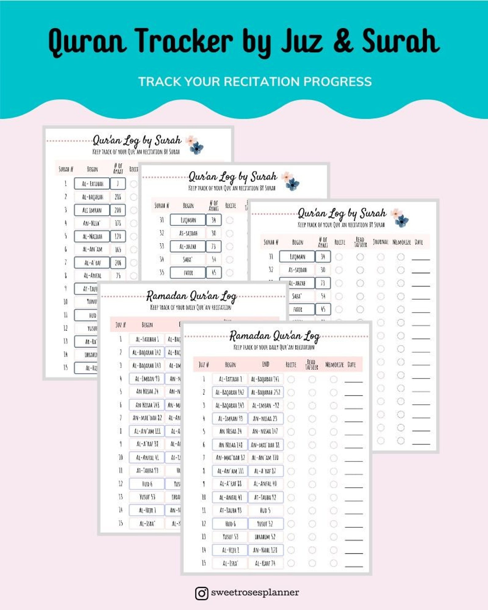 Ramadan Planner, Ramadan Tracker, Ramadan Journal, Islamic Planner ...