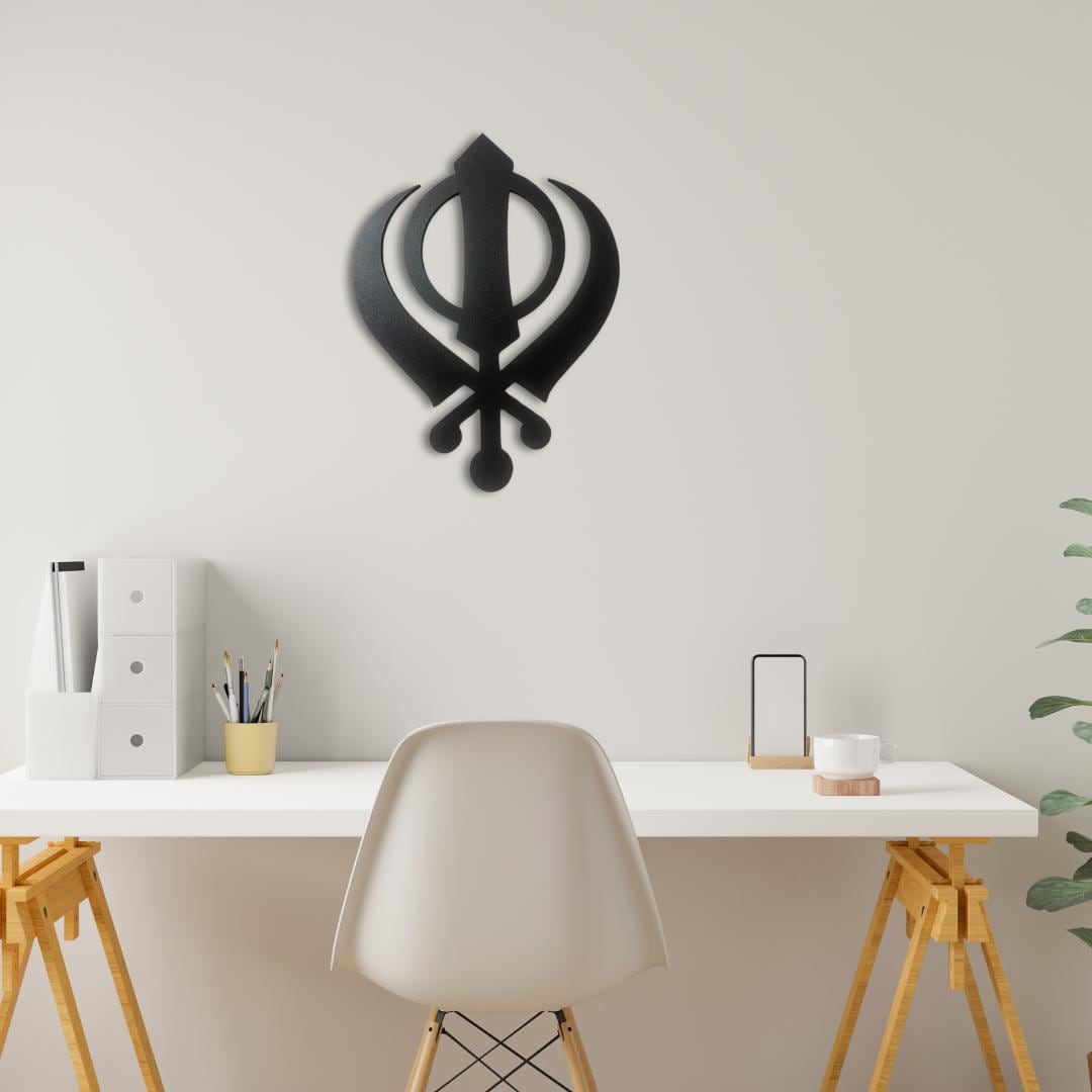 Khanda Wall Decor, Hanging Sign, Metal Wall Art, Sword Wall Art ...