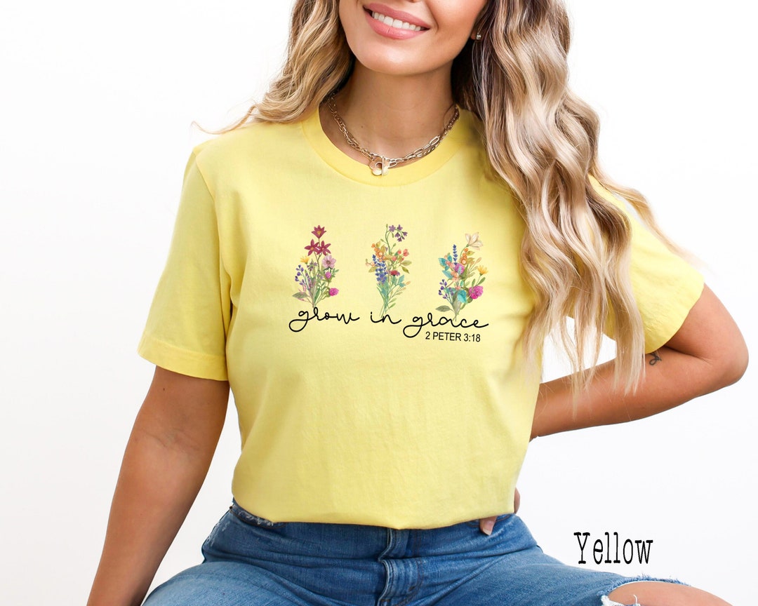 Grow in Grace Floral Shirt, Grow in Grace Shirt, Botanical Shirt ...