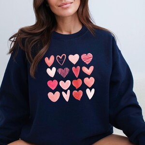 Watercolor Love Heart Valentines Day Sweater, Valentines Day Sweatshirt, Heart Shirt, Valentine ...