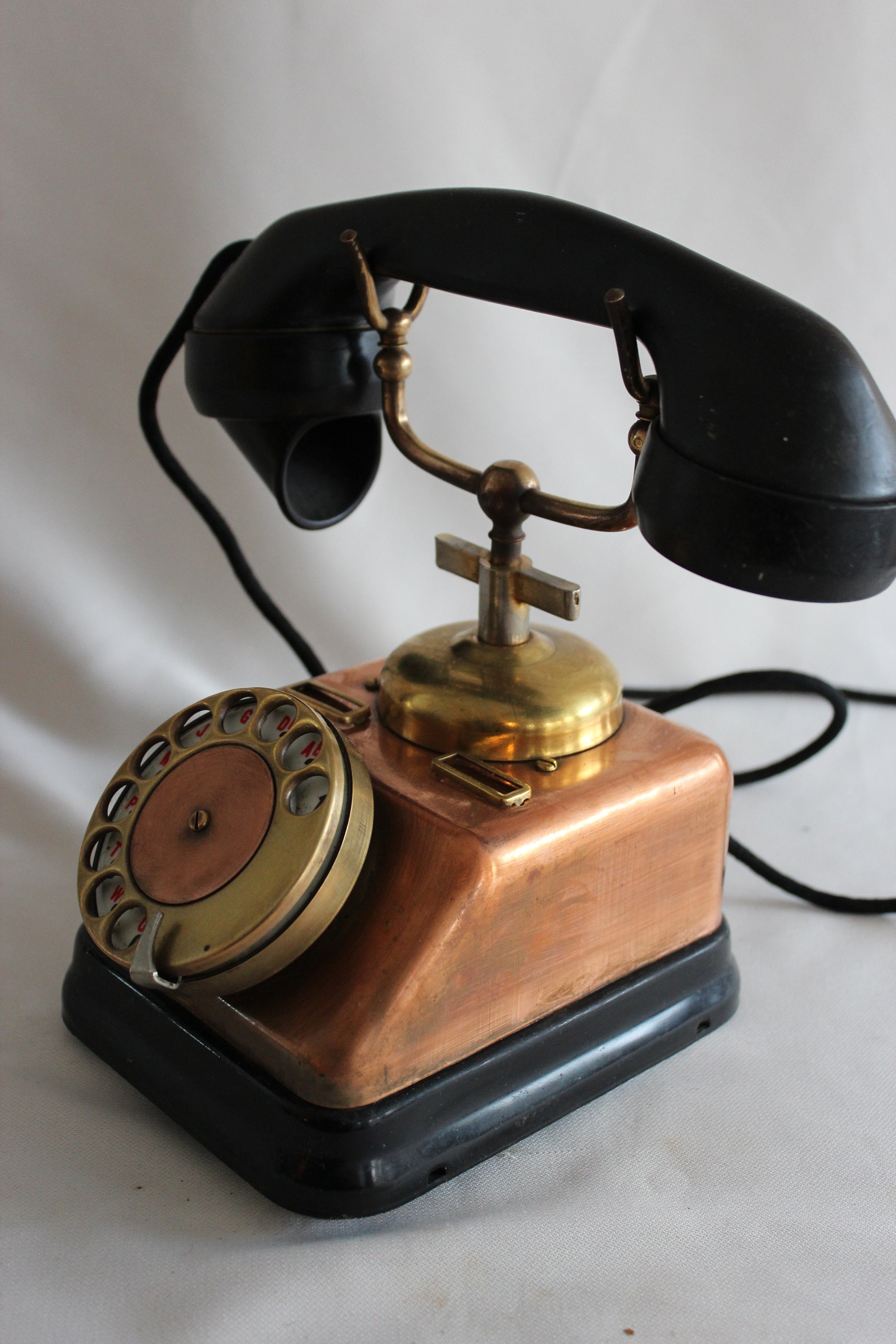 Antique Copper Bakelite Telephone Kjøbenhavns Copenhagen Aktieselskab ...