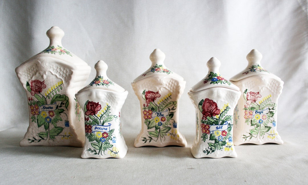 Set of 5 Vintage Ceramic French Food Storage Containers 1900 - Etsy