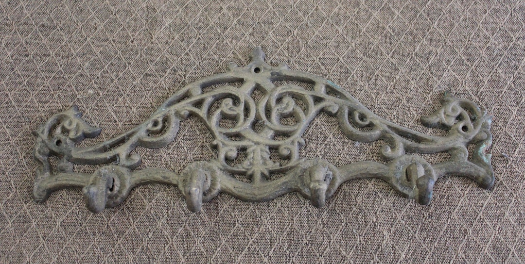 Victorian Cast Iron Hanging Rack Coat Hat Etc - Etsy
