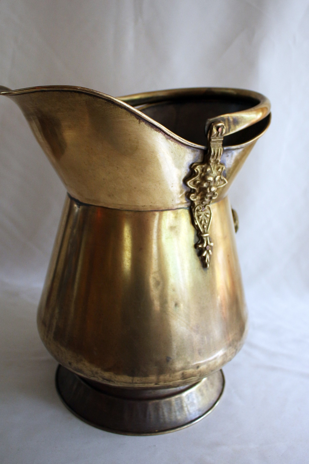 Hughe Antique Dutch Coal Wood Bucket Brass Copper Fireplace 1900 - Etsy