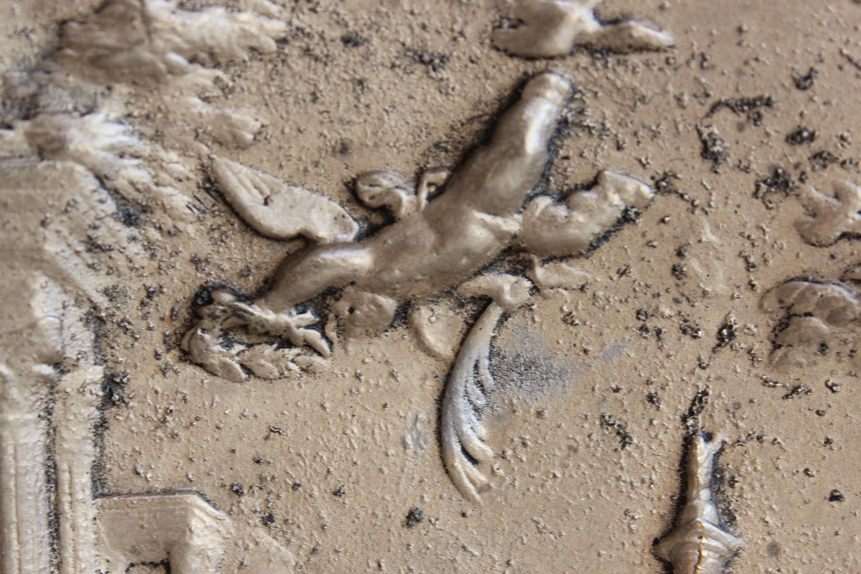 Antique DECORATED Greek Mythological Gilt Bronze Cast Plate Plaque ...