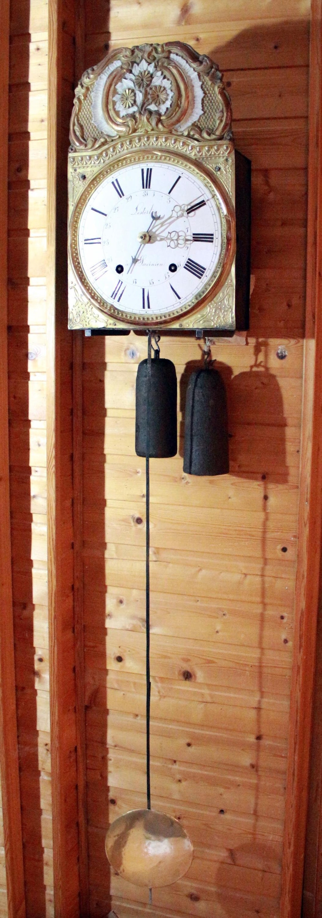 French 1830 Morbier COMTOISE Wall Clock With DATE Verge Crownwheel ...