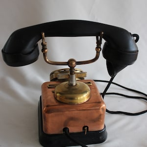Antique Copper Bakelite Telephone Kjøbenhavns Copenhagen Aktieselskab ...